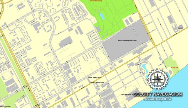 Detroit, Michigan, US printable vector street City Plan map, full ...