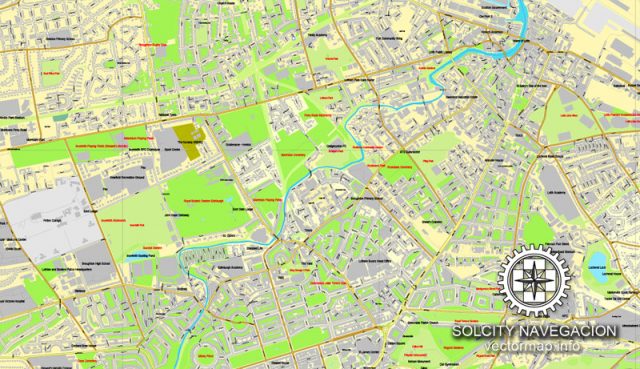 Edinburgh Scotland UK Great Britain printable vector street map: City ...