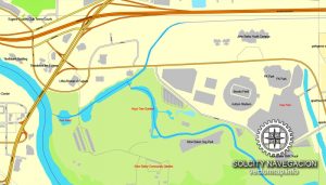 Eugene, Oregon, US printable vector street City Plan map, full editable ...