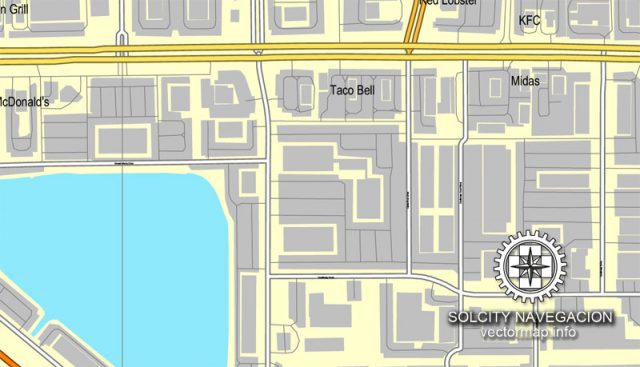 Indianapolis, Indiana, US printable vector street City Plan map, full ...
