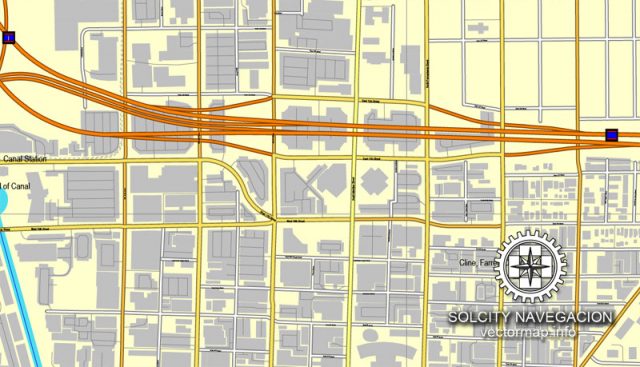 Indianapolis, Indiana, US printable vector street City Plan map, full ...