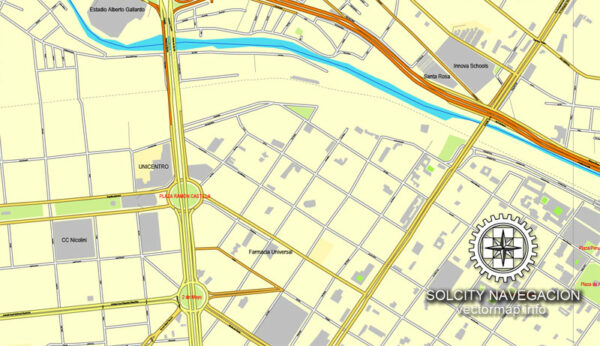 Lima, Peru, 2 part map, printable vector street City Plan map, full ...