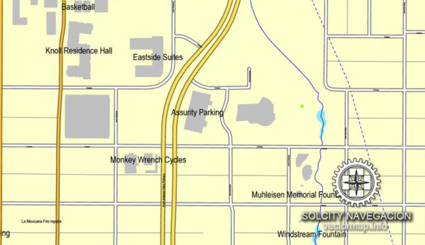 Lincoln Nebraska US printable vector street map: City Plan full ...