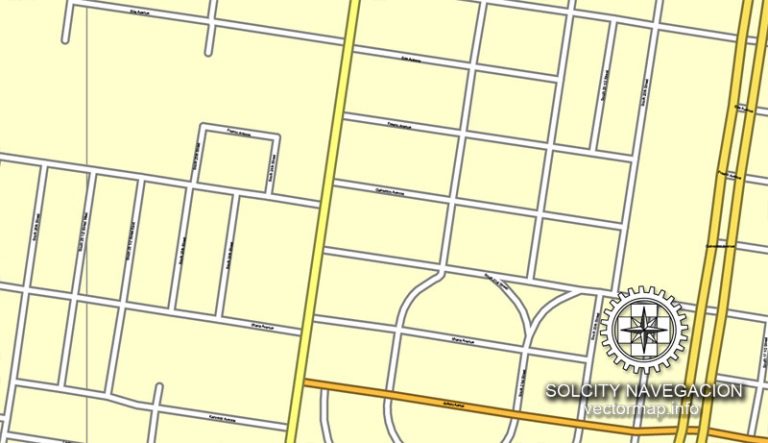 MCallen, Texas, US printable vector street City Plan map, full editable ...