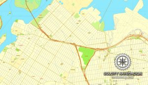 New York City Grande Map, US printable vector street City Plan 4 parts ...