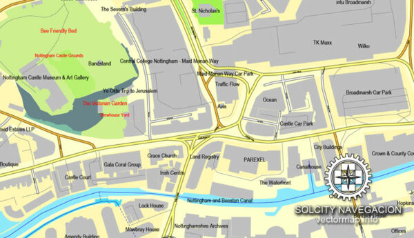Newcastle UK Great Britain printable vector street map: City Plan full ...