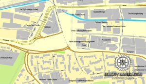 Newcastle UK Great Britain printable vector street map: City Plan full ...