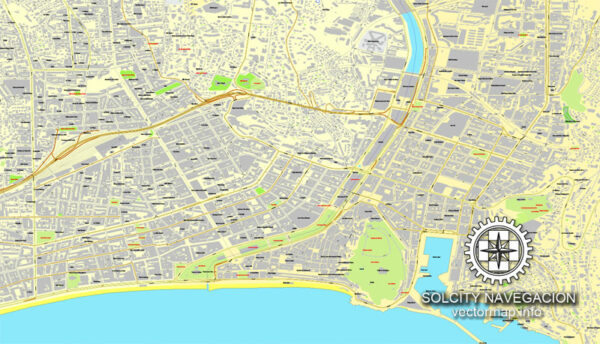 Nice Map France printable vector City Plan editable Street Map Adobe ...