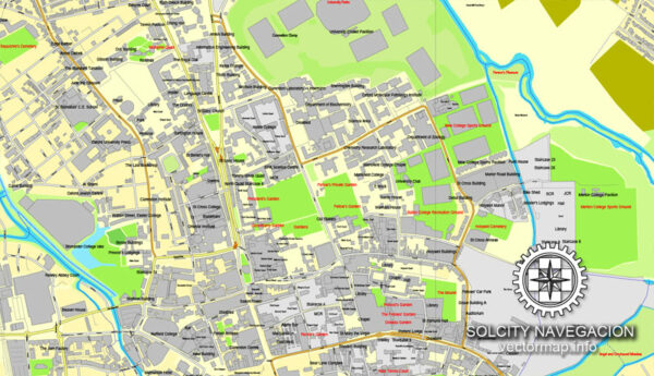 Oxford UK Vector Map printable City Plan editable Adobe Illustrator ...