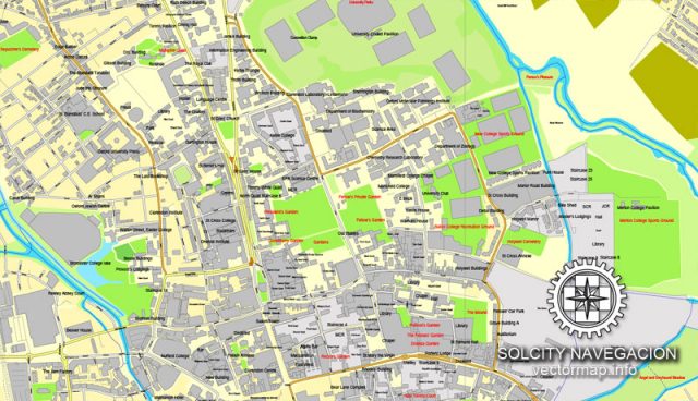 Oxford UK Vector Map printable City Plan editable Adobe Illustrator ...