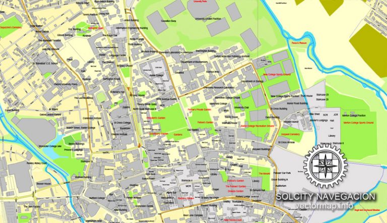Oxford UK Vector Map printable City Plan editable Adobe Illustrator ...