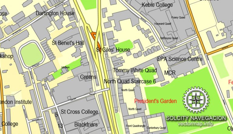 Oxford UK Vector Map printable City Plan editable Adobe Illustrator ...