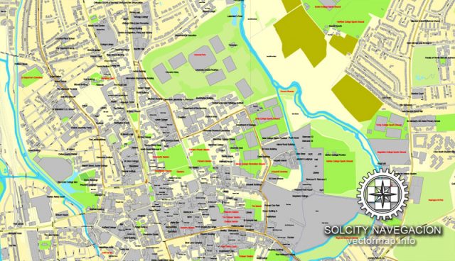 Oxford UK Vector Map printable City Plan editable Adobe Illustrator ...