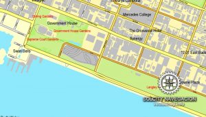Perth, Australia, printable vector street City Plan map, full editable ...