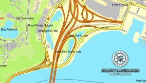 Perth, Australia, printable vector street City Plan map, full editable ...