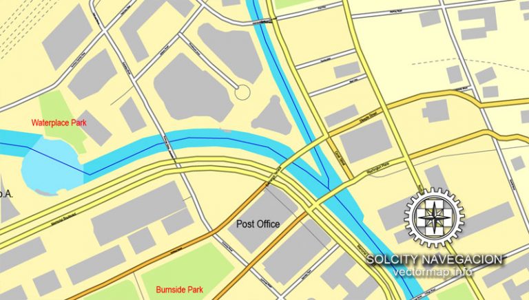 Providence, Rhode Island, US printable vector street City Plan map ...