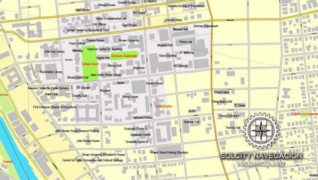 Providence, Rhode Island, US printable vector street City Plan map ...