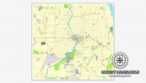Rochester Vector Map New York US printable detailed street map full ...