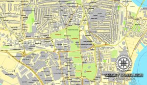 Southampton UK Great Britain, printable vector street map: City Plan ...