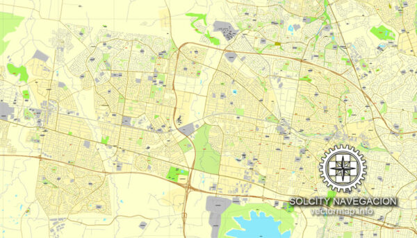 Sydney, Australia in Adobe illustrator, printable vector street 4 parts ...