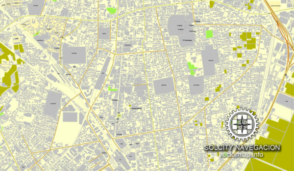 Tokyo, Japan in Adobe illustrator, printable vector street 9 parts City ...