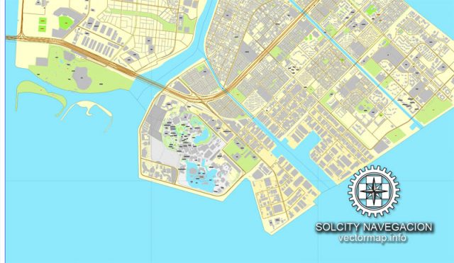 Tokyo, Japan in Adobe illustrator, printable vector street 9 parts City ...