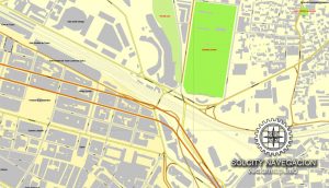 Toulon, France printable vector street City Plan map, full editable ...