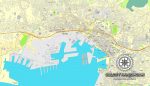 Toulon, France printable vector street City Plan map, full editable ...