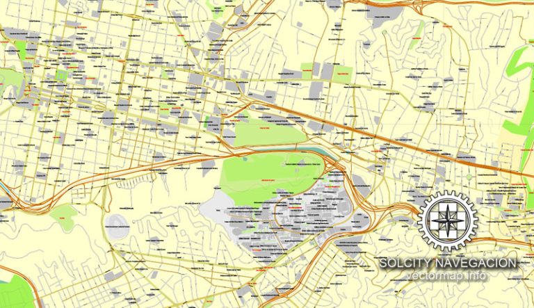 Caracas, Venezuela for Adobe illustrator, printable vector street City ...