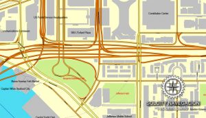 Washington DC Map US printable vector detailed City Plan full editable ...
