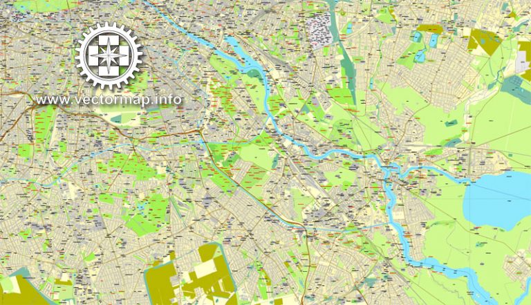 Berlin Map Vector Germany printable street map in 4 parts City Plan ...