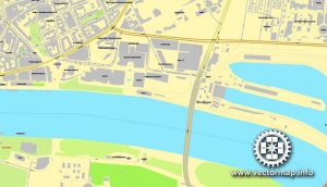 Bratislava, Slovakia, printable vector street map, City Plan, full ...