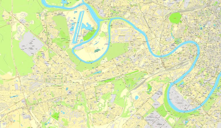 Москва Moscow, Russia, printable vector street City Plan map in 4 parts ...