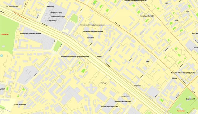 Москва Moscow, Russia, printable vector street City Plan map in 4 parts ...