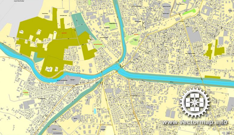 Padova / Padua, Italy, printable vector street map City Plan, full ...
