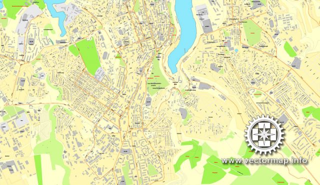Sevastopol, Ukraine, printable vector street City Plan map, full ...