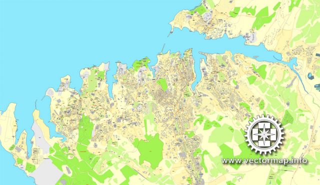 Sevastopol, Ukraine, printable vector street City Plan map, full ...