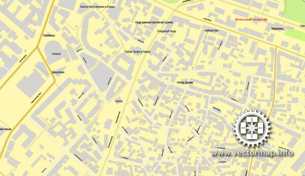 Simferopol, Ukraine, printable vector street City Plan map, full ...