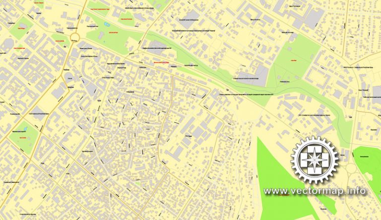 Simferopol, Ukraine, printable vector street City Plan map, full ...