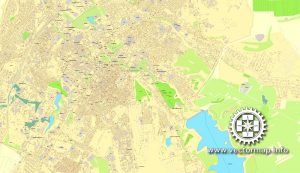 Simferopol, Ukraine, printable vector street City Plan map, full ...