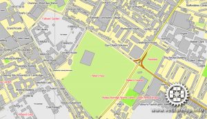 Cambridge UK Great Britain printable vector street map: City Plan full ...