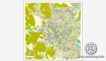 Cambridge UK Great Britain printable vector street map: City Plan full ...