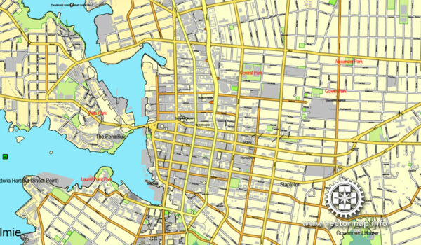 Victoria Canada vector map: Printable City Plan of Victoria Adobe ...