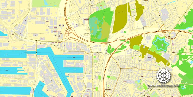 Antwerp Belgium printable vector street City Plan map V.2, full ...