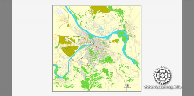 Belgrade, Serbia, printable vector street City Plan map, full editable ...