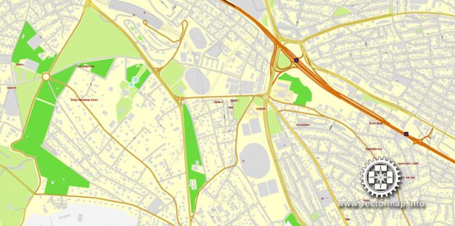 Belgrade, Serbia, printable vector street City Plan map, full editable ...