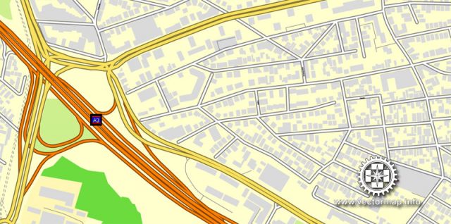 Belgrade, Serbia, printable vector street City Plan map, full editable ...
