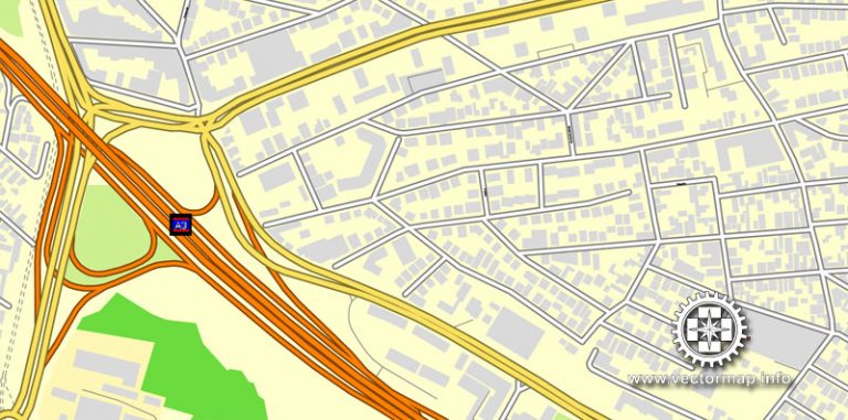 Belgrade, Serbia, printable vector street City Plan map, full editable ...