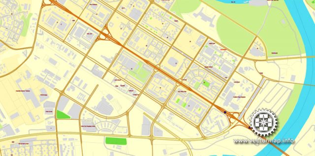 Belgrade, Serbia, printable vector street City Plan map, full editable ...