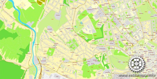 Brno, Czech Republic, printable vector street City Plan map, full ...